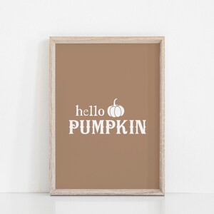 Hello Pumpkin Wall Art, Fall Printable, Rustic Fall Print, Autumn Wall ...