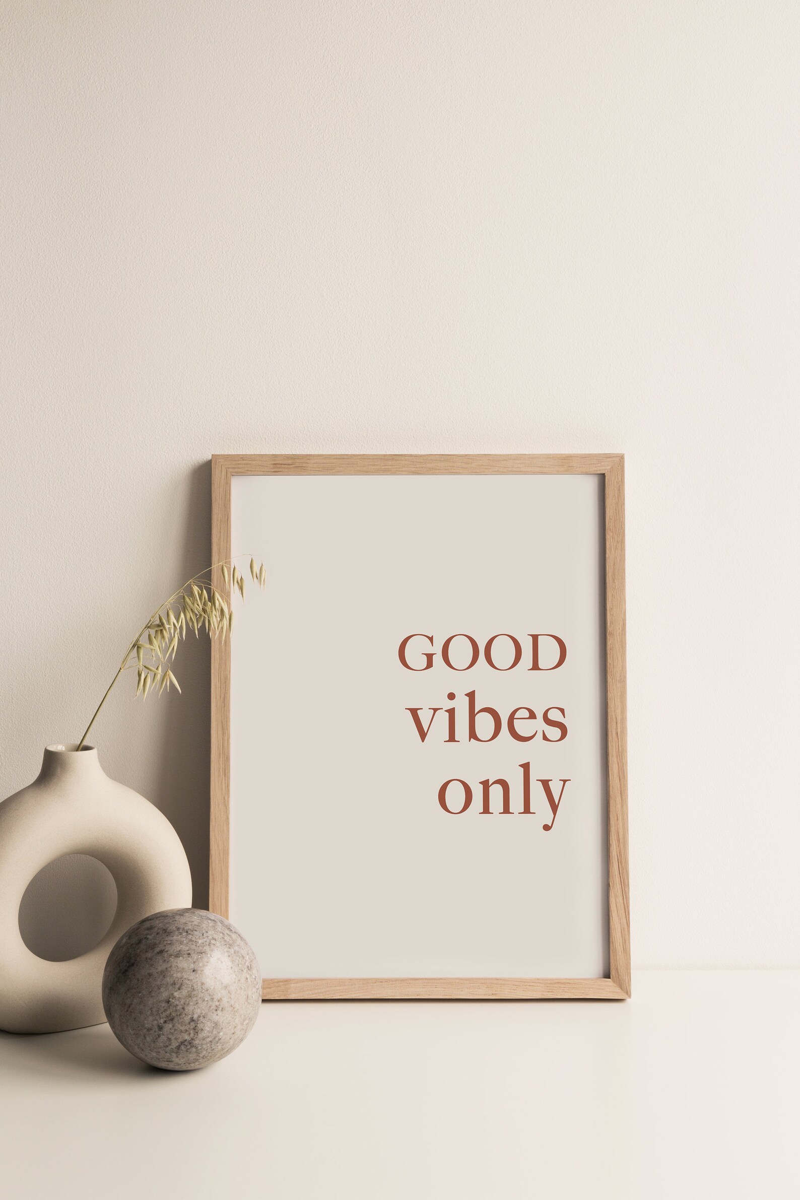 Good Vibes Only Print Neutral Tone Wall Art Bedroom Poster | Etsy