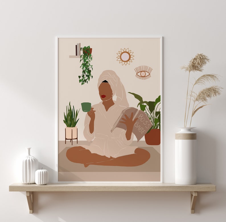 Woman Wall Art Abstract Female Print Earthy Tone Print - Etsy