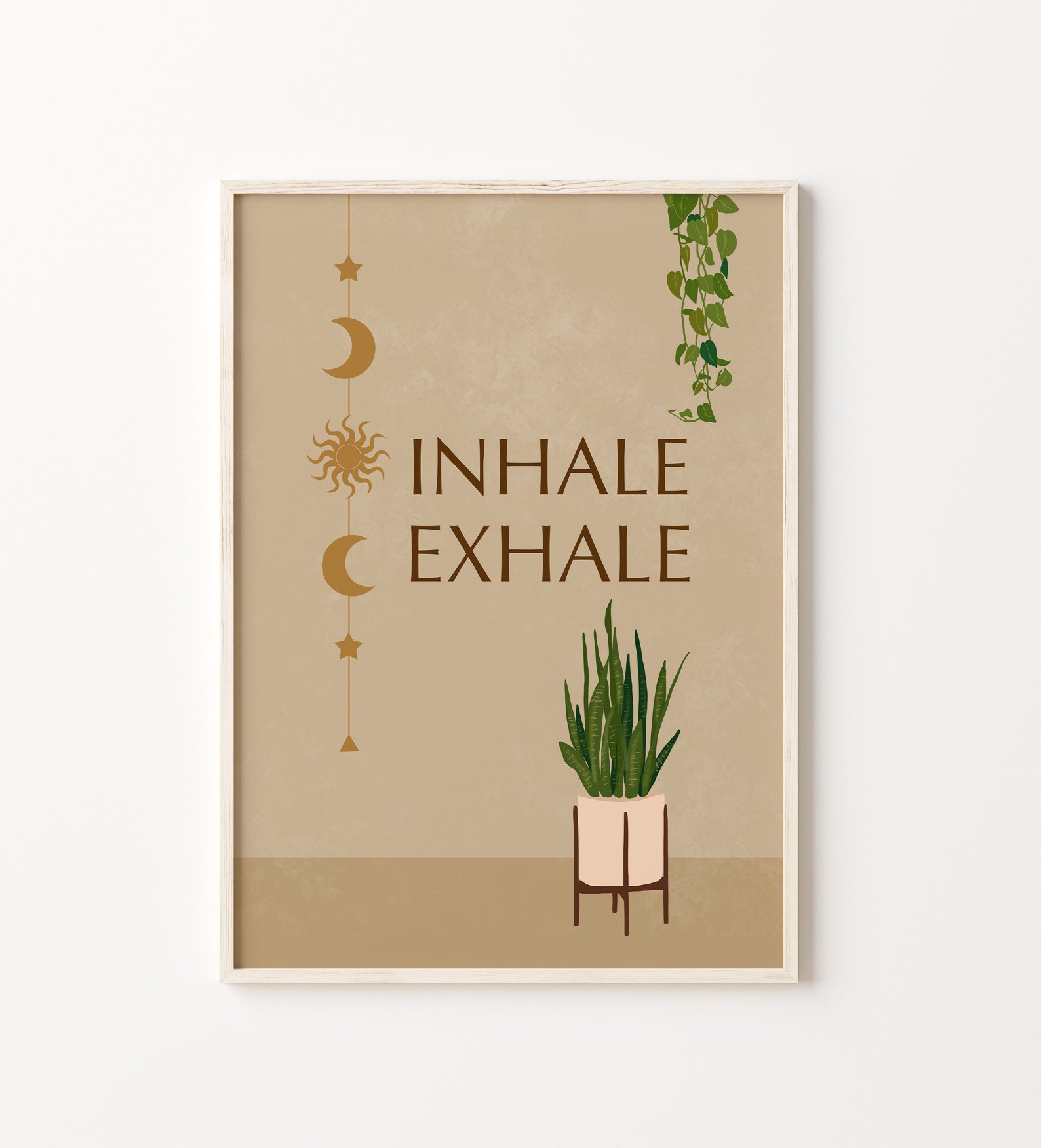 Inhale Exhale Print Yoga Print Bedroom Wall Art Boho Quote - Etsy India