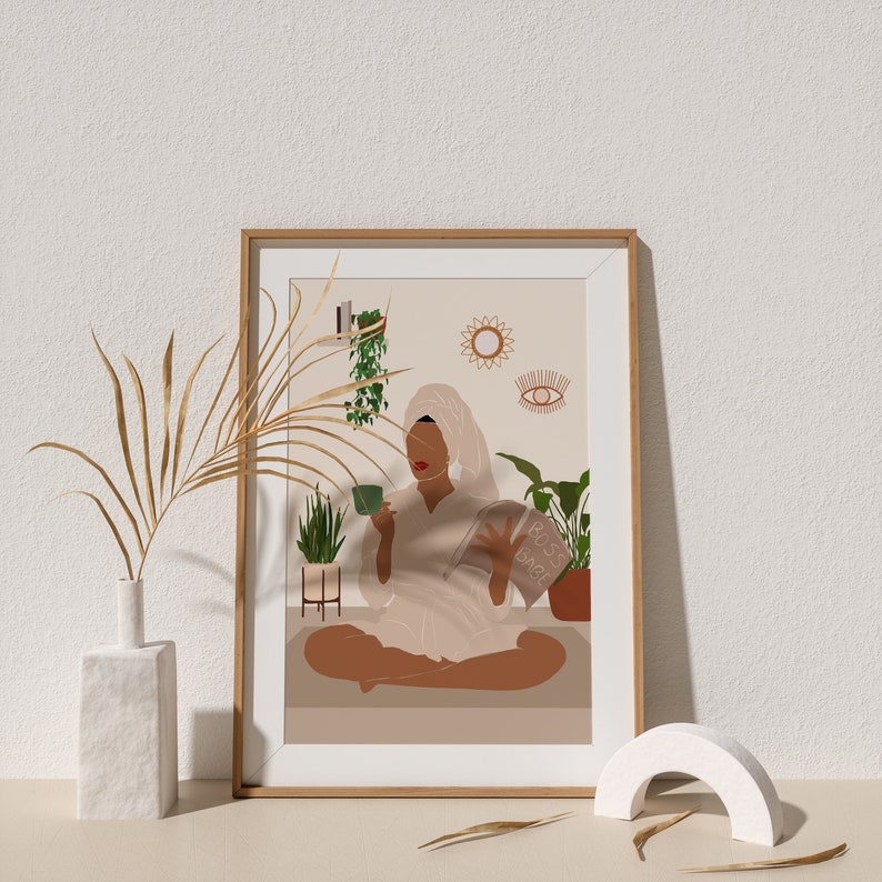 Woman Wall Art Abstract Female Print Earthy Tone Print - Etsy