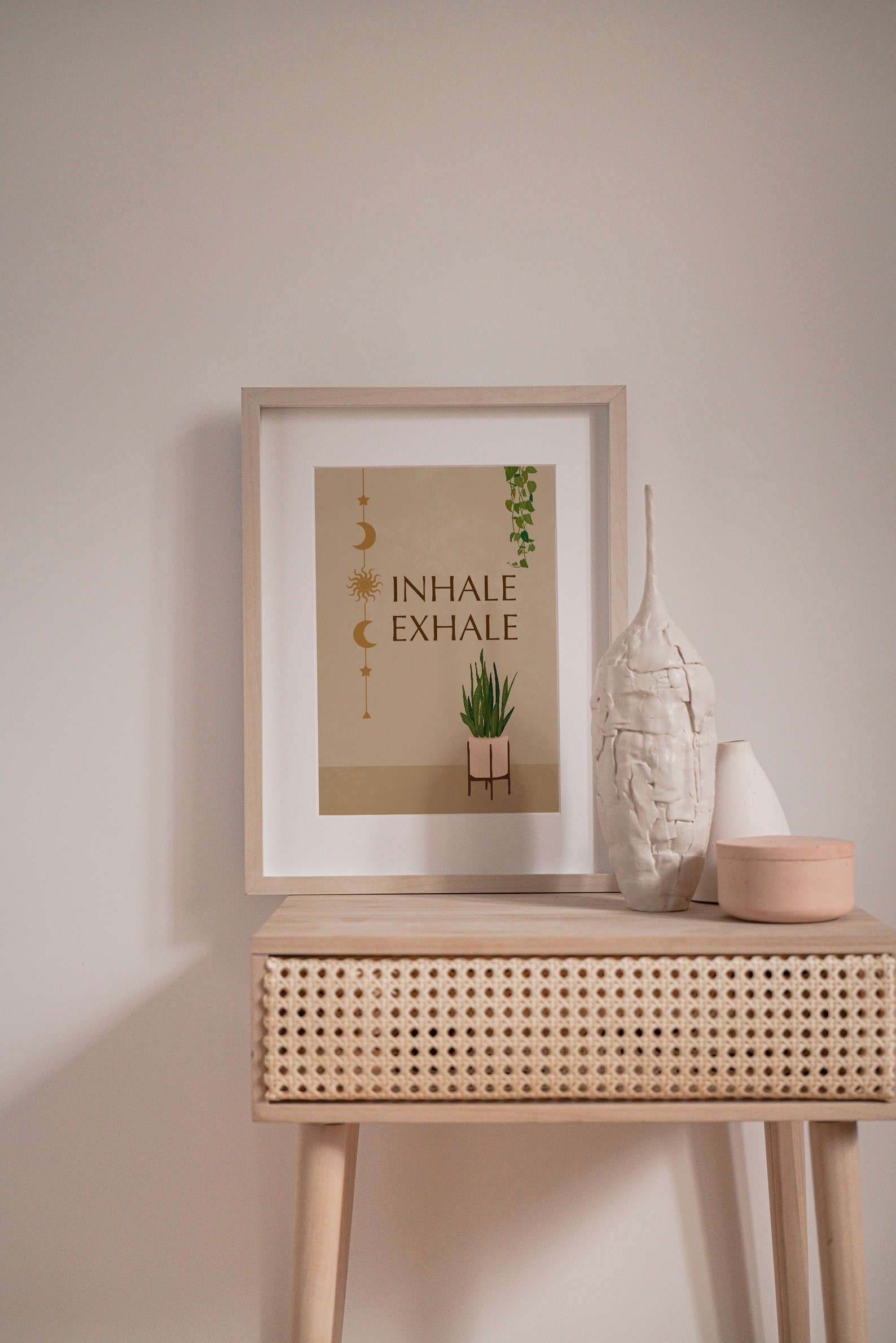 Inhale Exhale Print Yoga Print Bedroom Wall Art Boho Quote - Etsy India