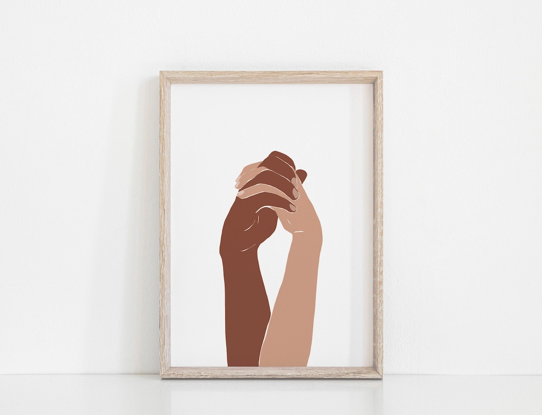 Hand Holding Wall Art Abstract Hands Art Print Black Girl Poster Stay ...