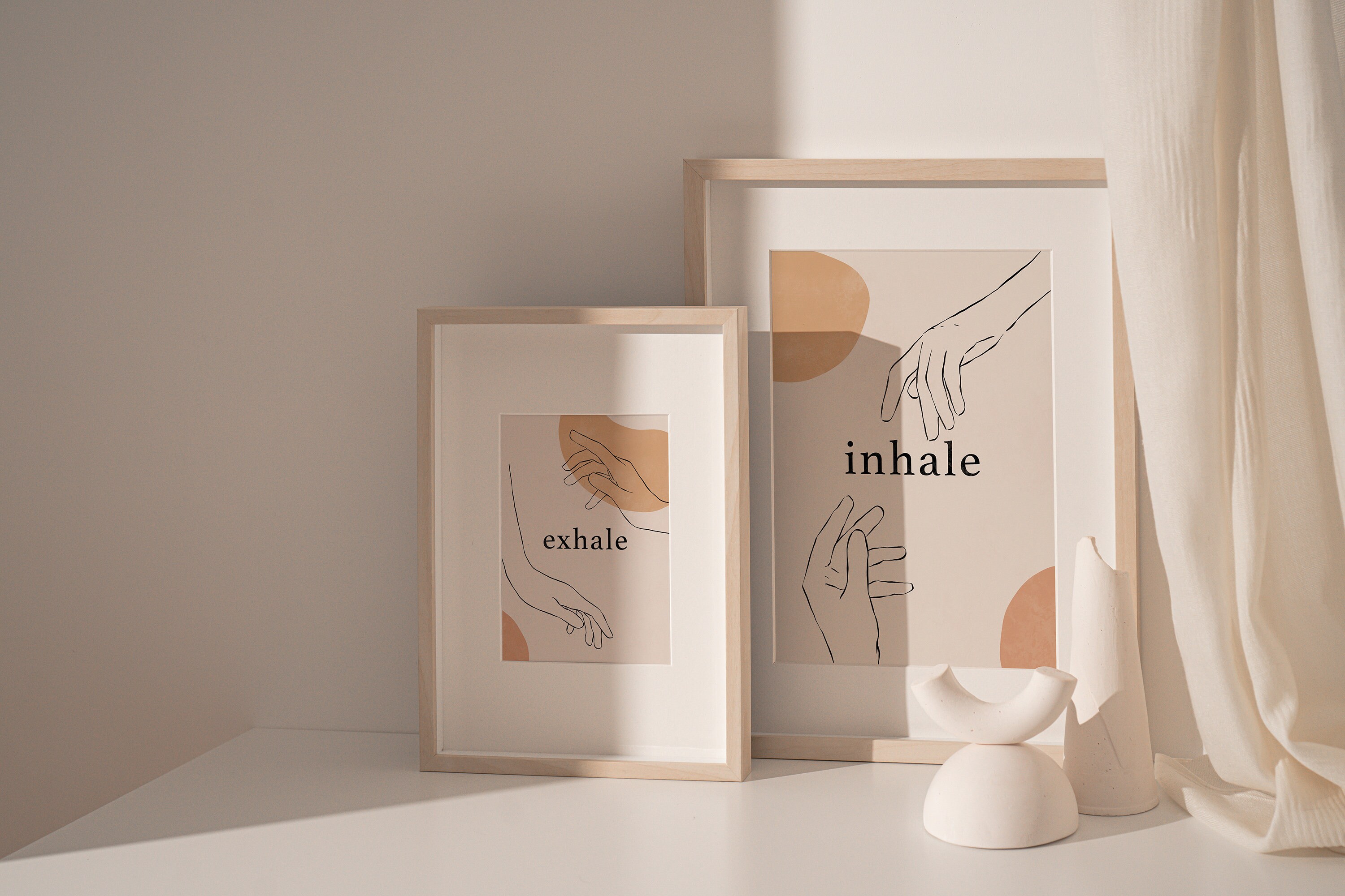 Inhale Exhale Print Set Of 2 Inhale Exhale Poster Boho Wall | Etsy