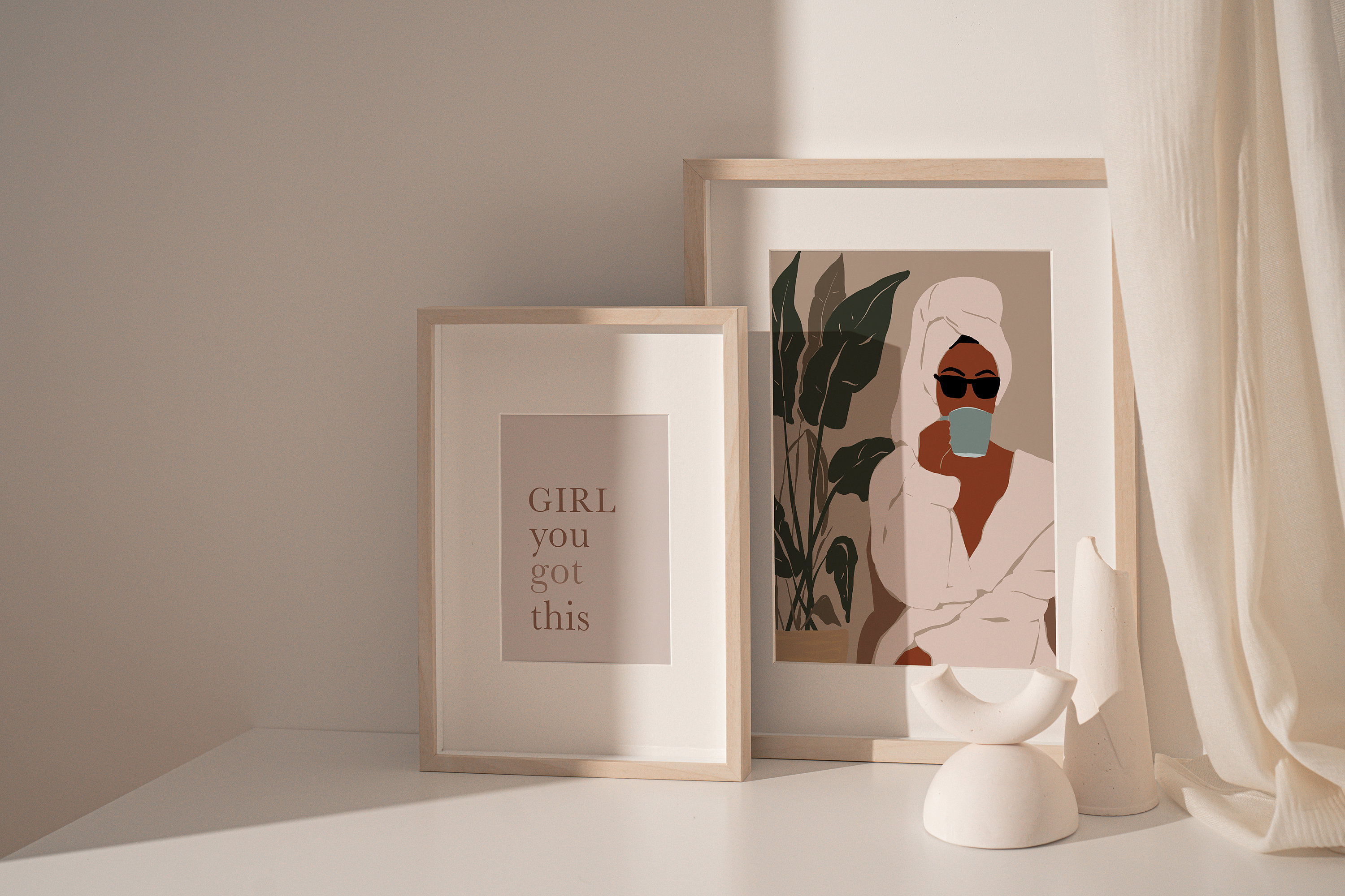 Black Girl Art Girl You Got This Set of 2 Inspirational | Etsy