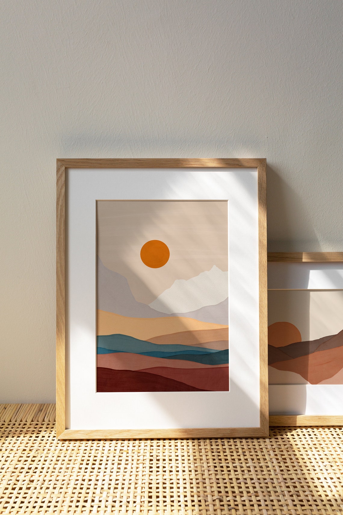 Terracotta Wall Art Sun Landscape Art Nature Wall Art Mid | Etsy