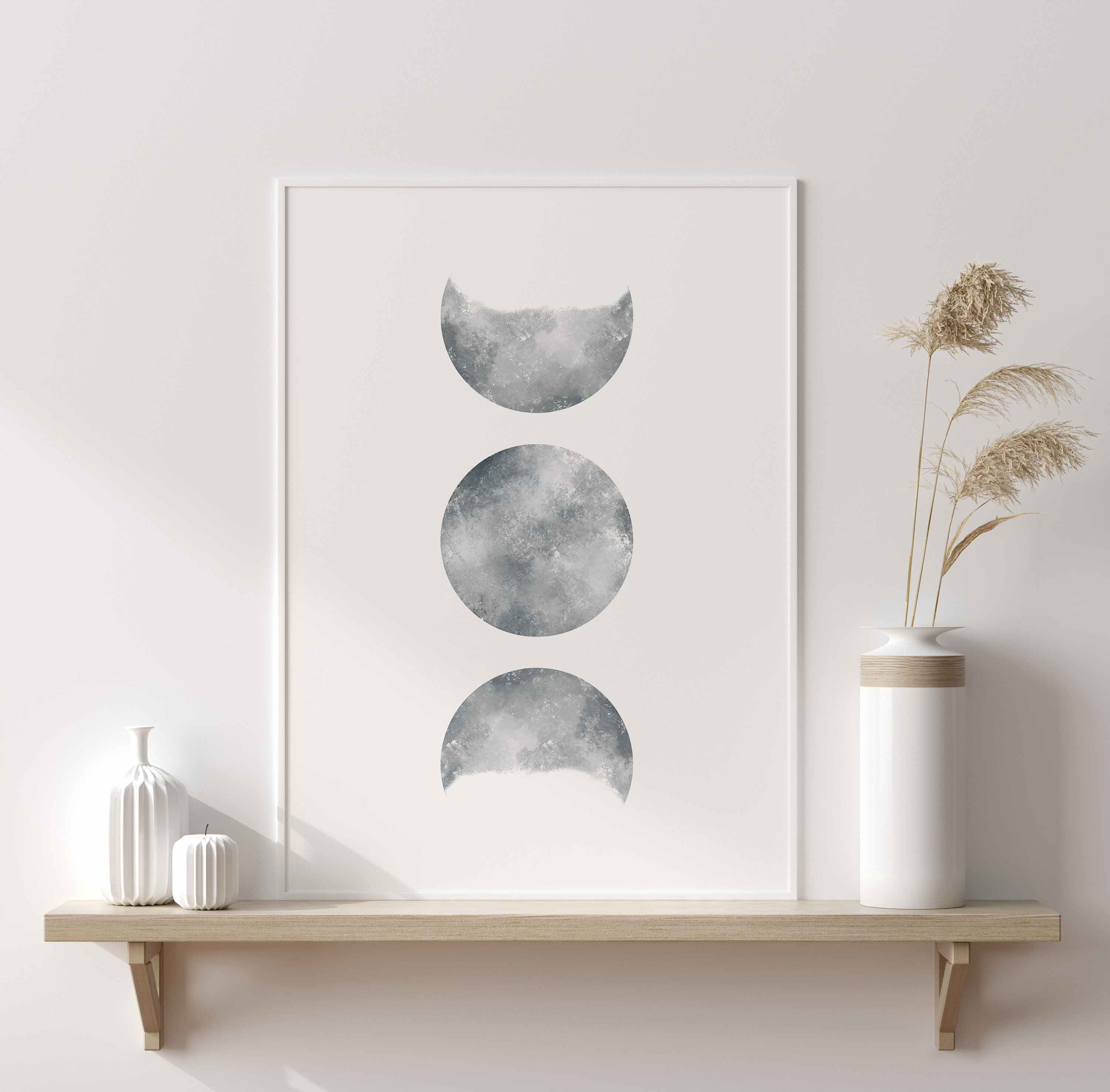 Moon Phases Print Lunar Phases Art Modern Minimalist Art - Etsy