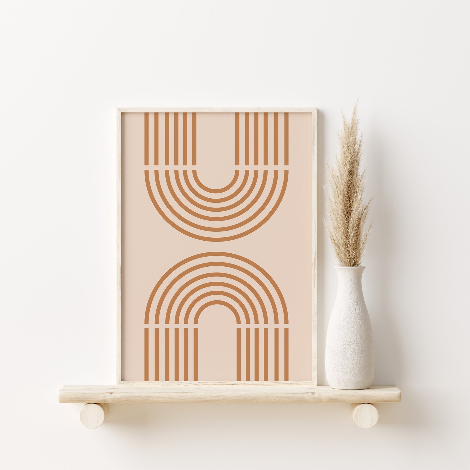 Rainbow Wall Art Neutral Tone Beige Celestial Art Mid | Etsy