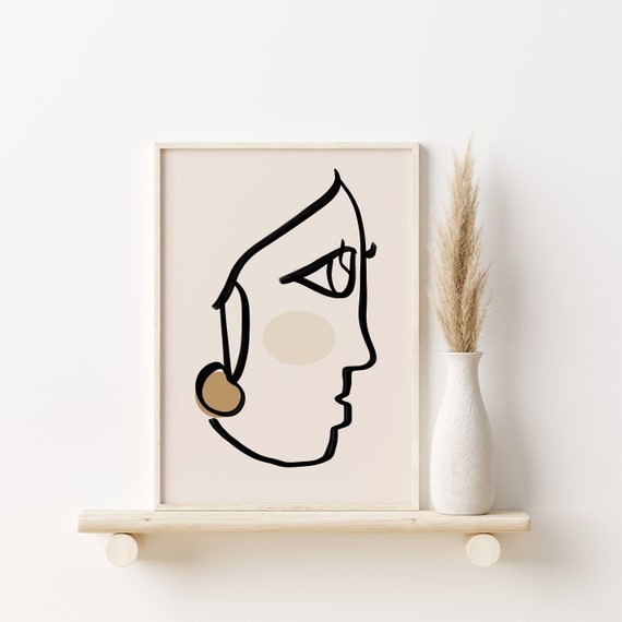 One Line Wall Art Modern Line Art Woman Print Minimalist | Etsy