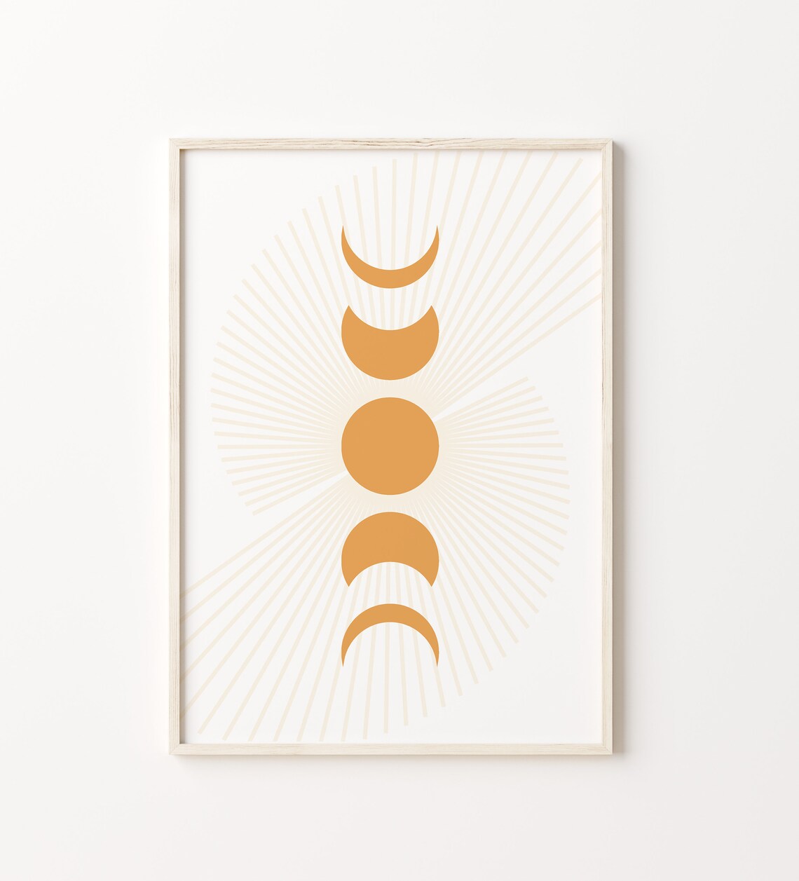 Moon Phases Art Lunar Phases Art Modern Mid Century Art - Etsy