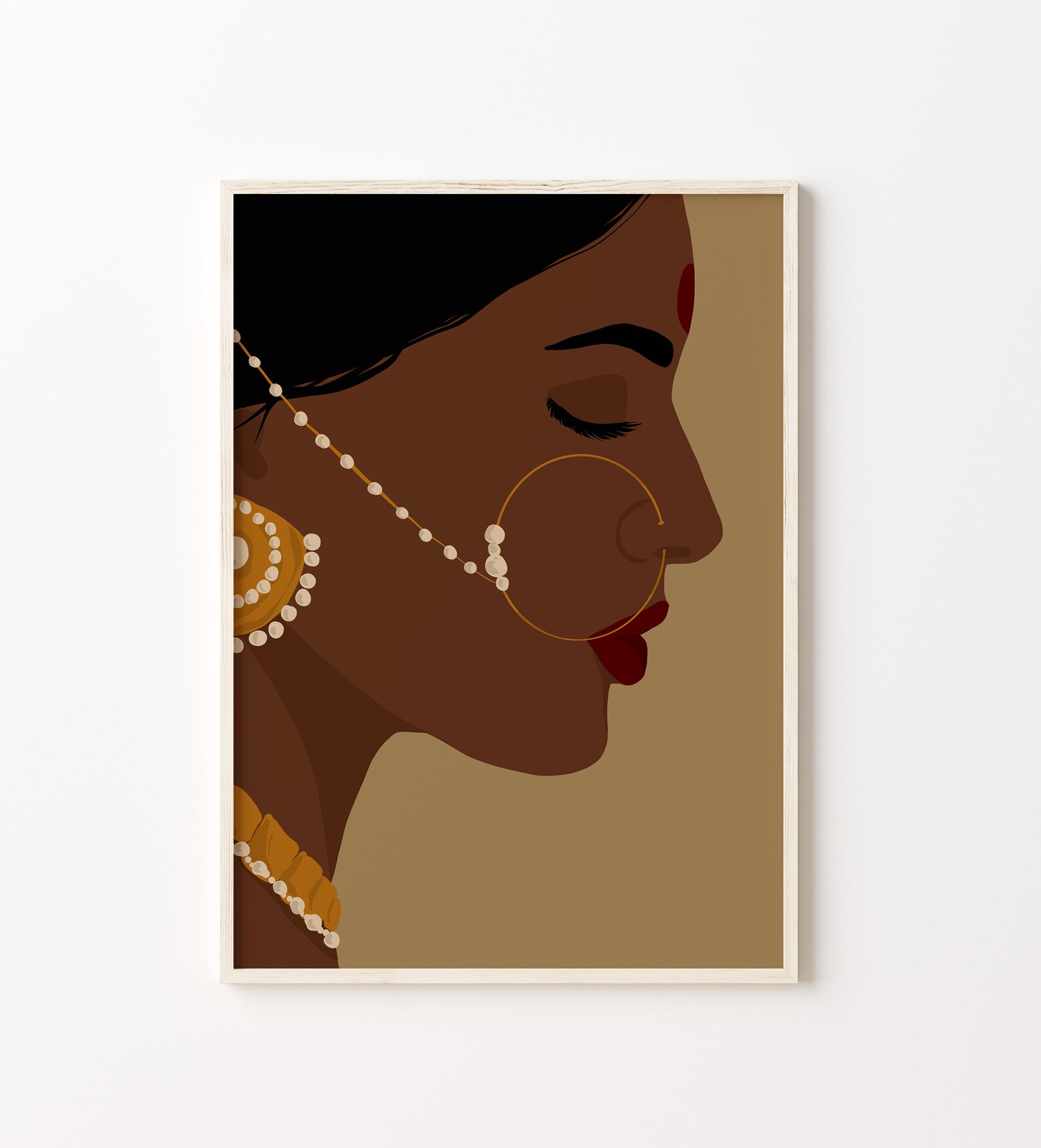Indian Girl Art Woman Art Print Boho Print Woman - Etsy