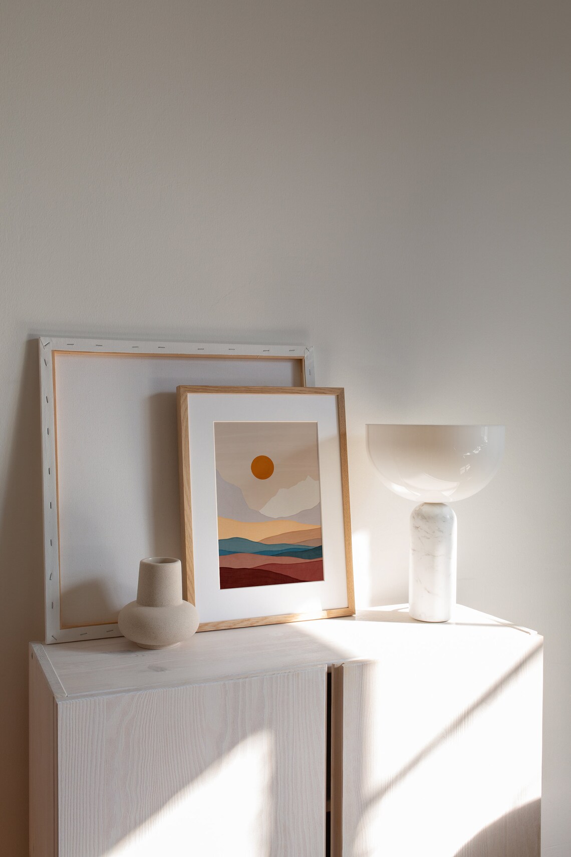 Terracotta Wall Art Sun Landscape Art Nature Wall Art Mid | Etsy