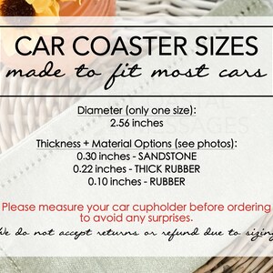 BUCKLE UP BUTTERCUP Car Coaster Set of 2, Floral Car Coasters, Car ...