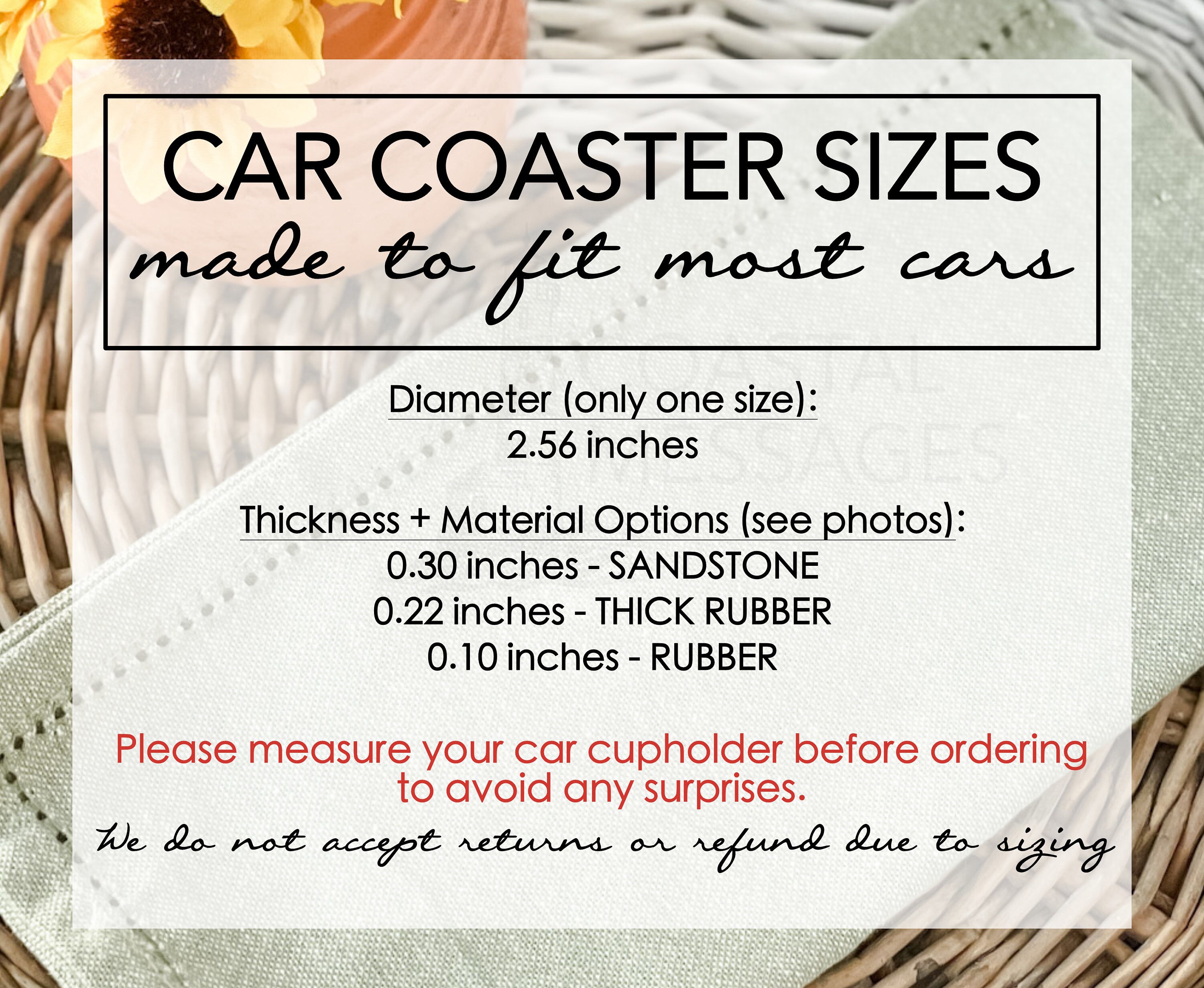 Custom Car Coasters, Set of 2, Personalized Photo Car Coasters, Logo ...