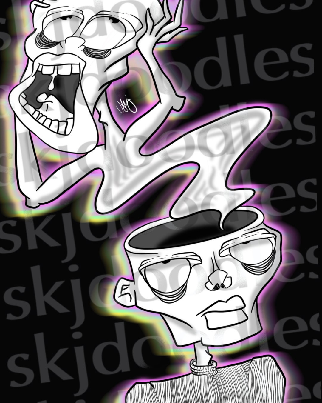 Digital Spooky Drawing - Spooky Dudes - Etsy