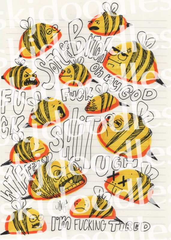 Anxiety Bees Digital Download - Etsy