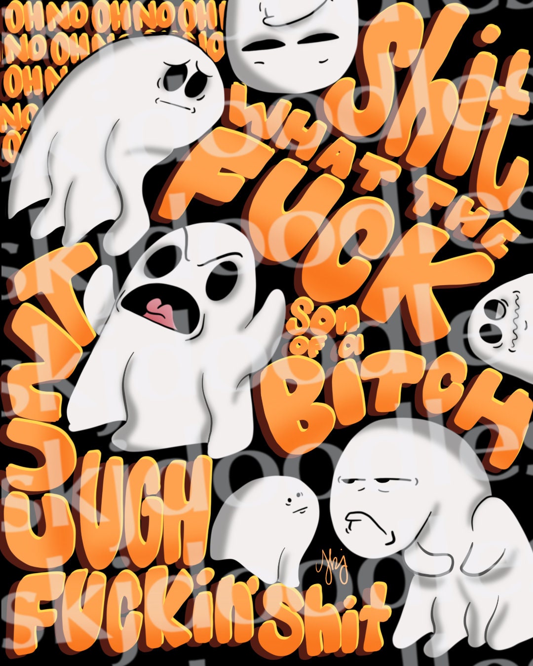 Digital Ghost Mood Print - Etsy