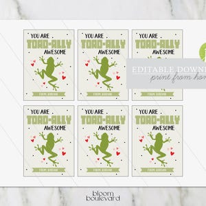 Toad Valentine's Day Card | Editable Cards for Kid's Classroom Exchange ...