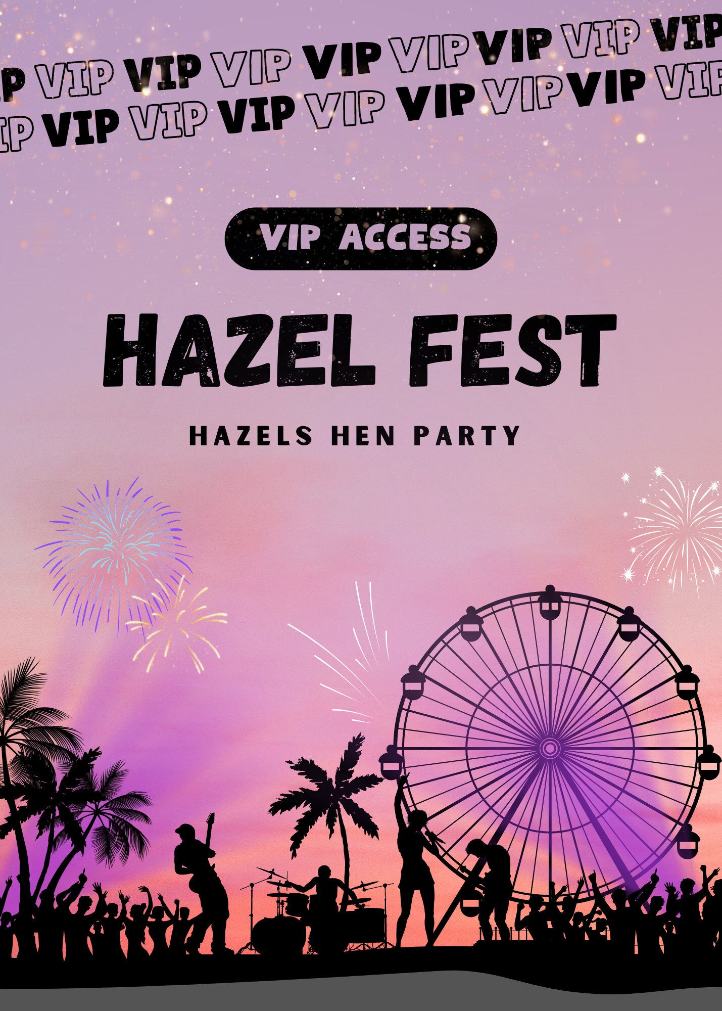 Digital Personalised Hen Party Festival Pass Template - Etsy