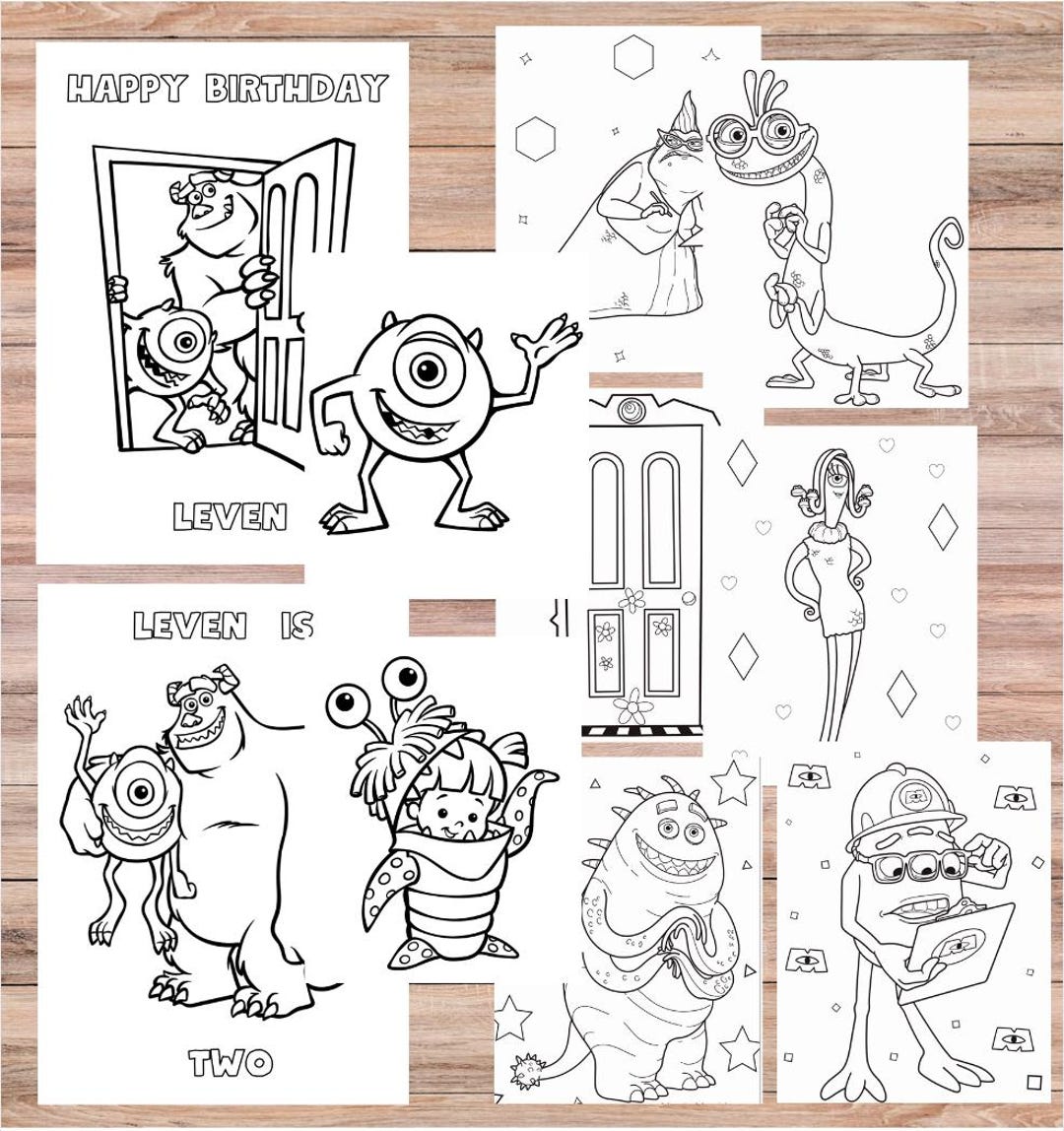 Editable Digital Colouring in Monsters Inc Pack - 10 Sheets - Etsy