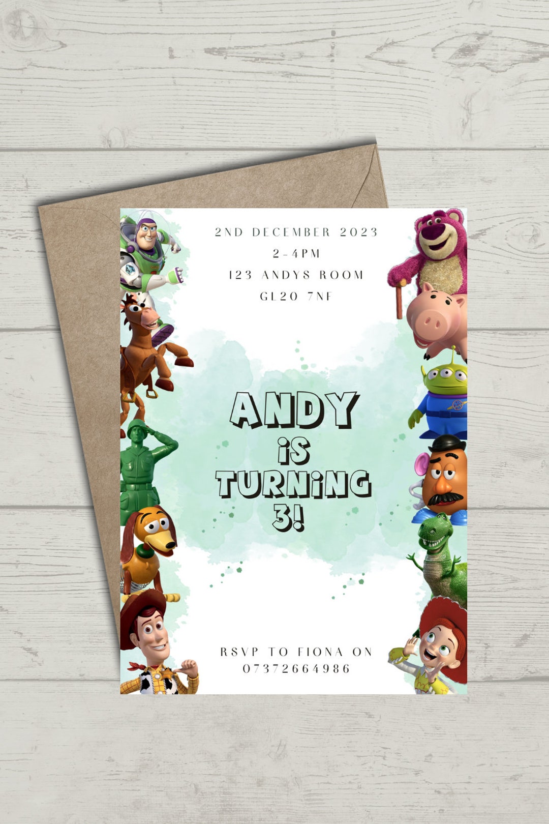 Editable Toy Story Digital Party Invite - Etsy