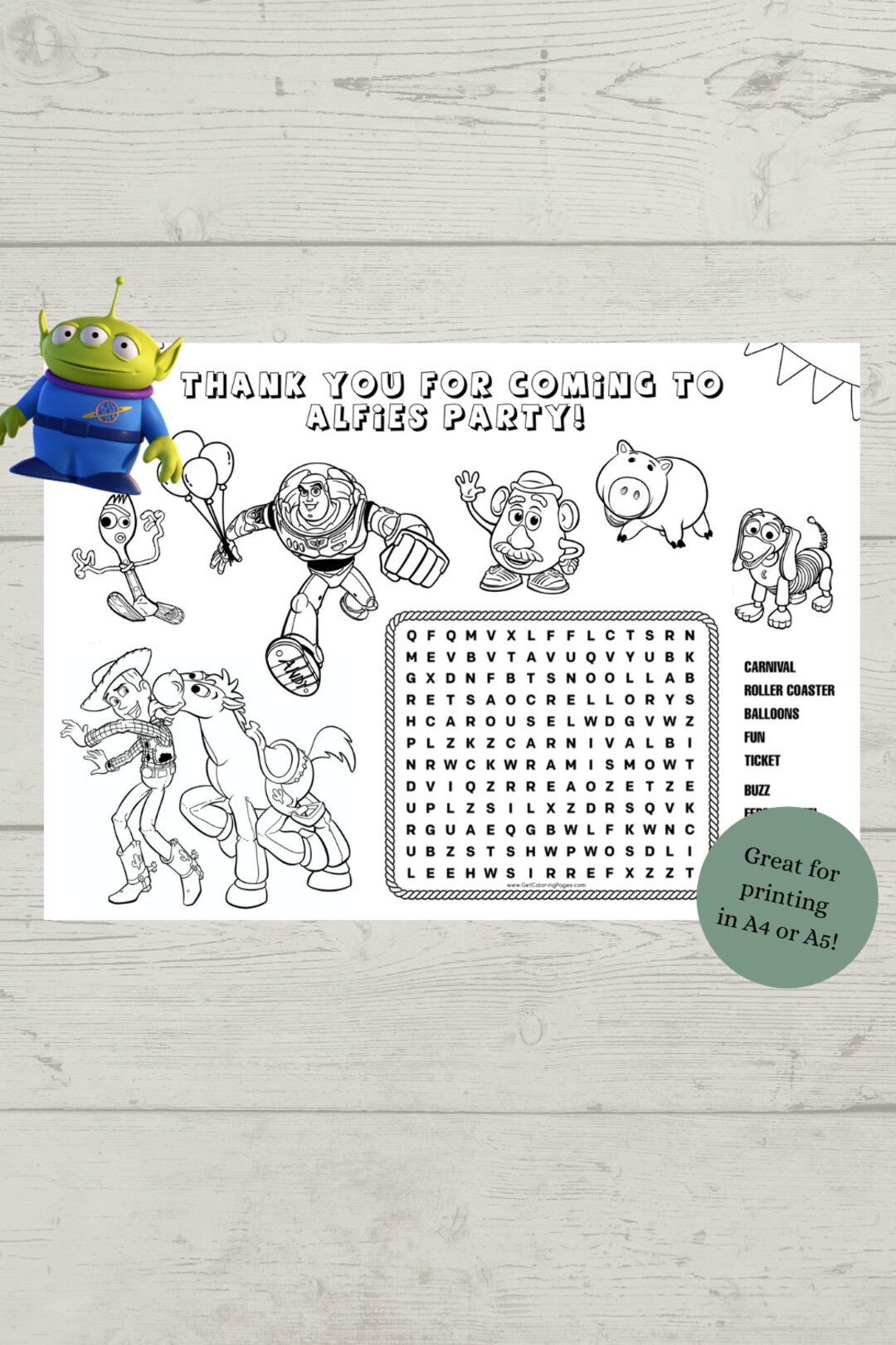 Editable Toy Story Party Colouring Sheet - Etsy
