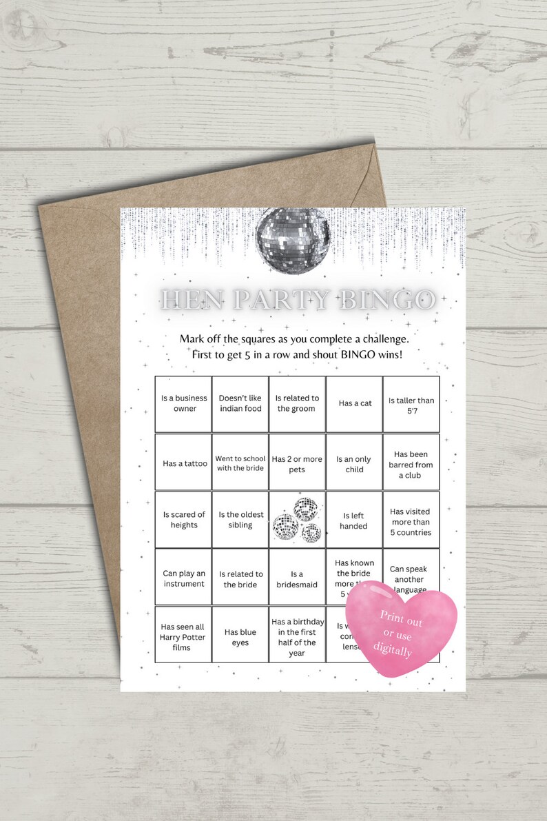 Hen Party Bingo Game - Disco - Etsy