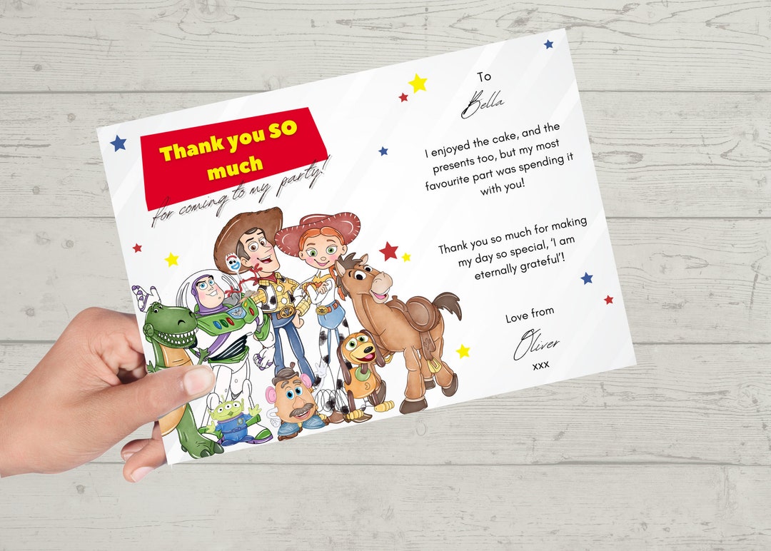 Digital Editable Toy Story Thank You Card - Etsy