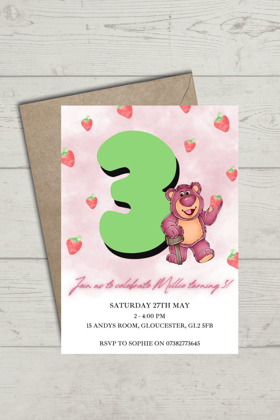 Editable Lotso Toy Story Digital Invite - Etsy
