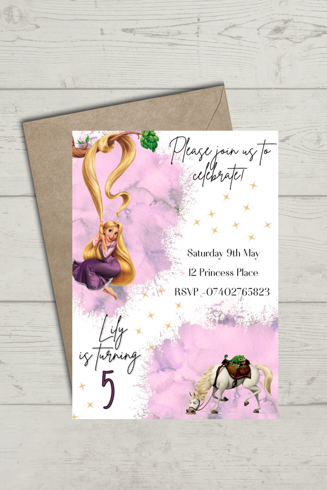 Editable Digital Tangled Birthday Invitation - Etsy