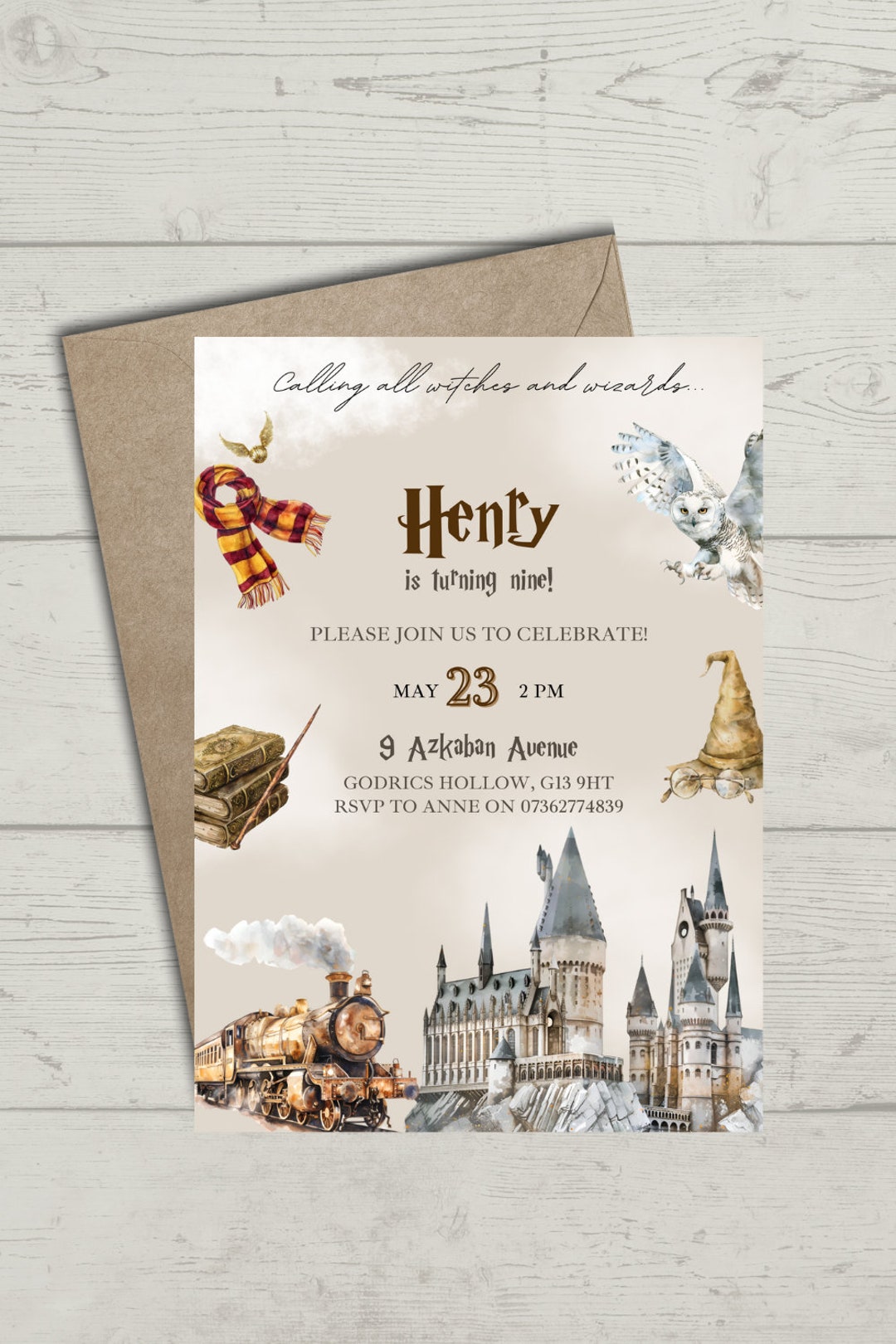 Editable Wizard Party Invite Digital Download - Etsy