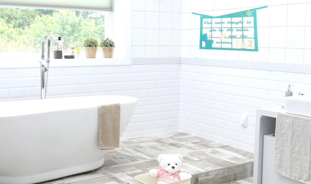 This Room Humorous Bathroom Wall Art Turquoise, Toilet, Bathroom Humor ...