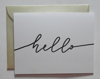 Hello Blank Greeting Card in Black Chalkboard Illustration, Speech ...