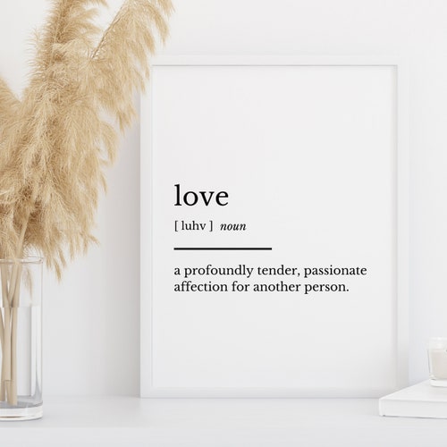 Love Definition Print - Etsy