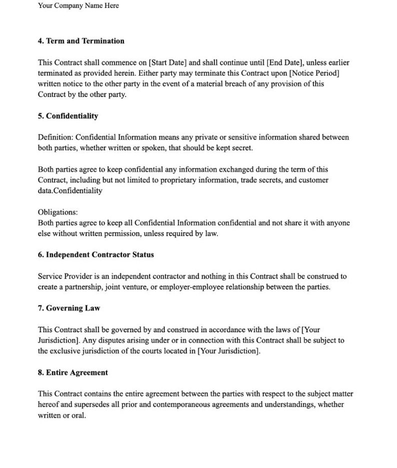 Service Contract - Etsy