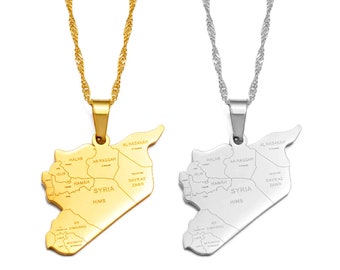 Syria Map Necklace - Etsy