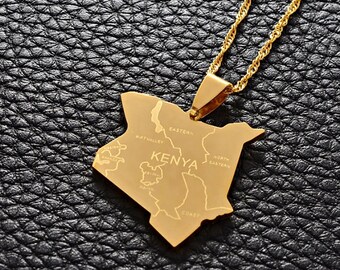 Kenyan Map Necklace - Etsy