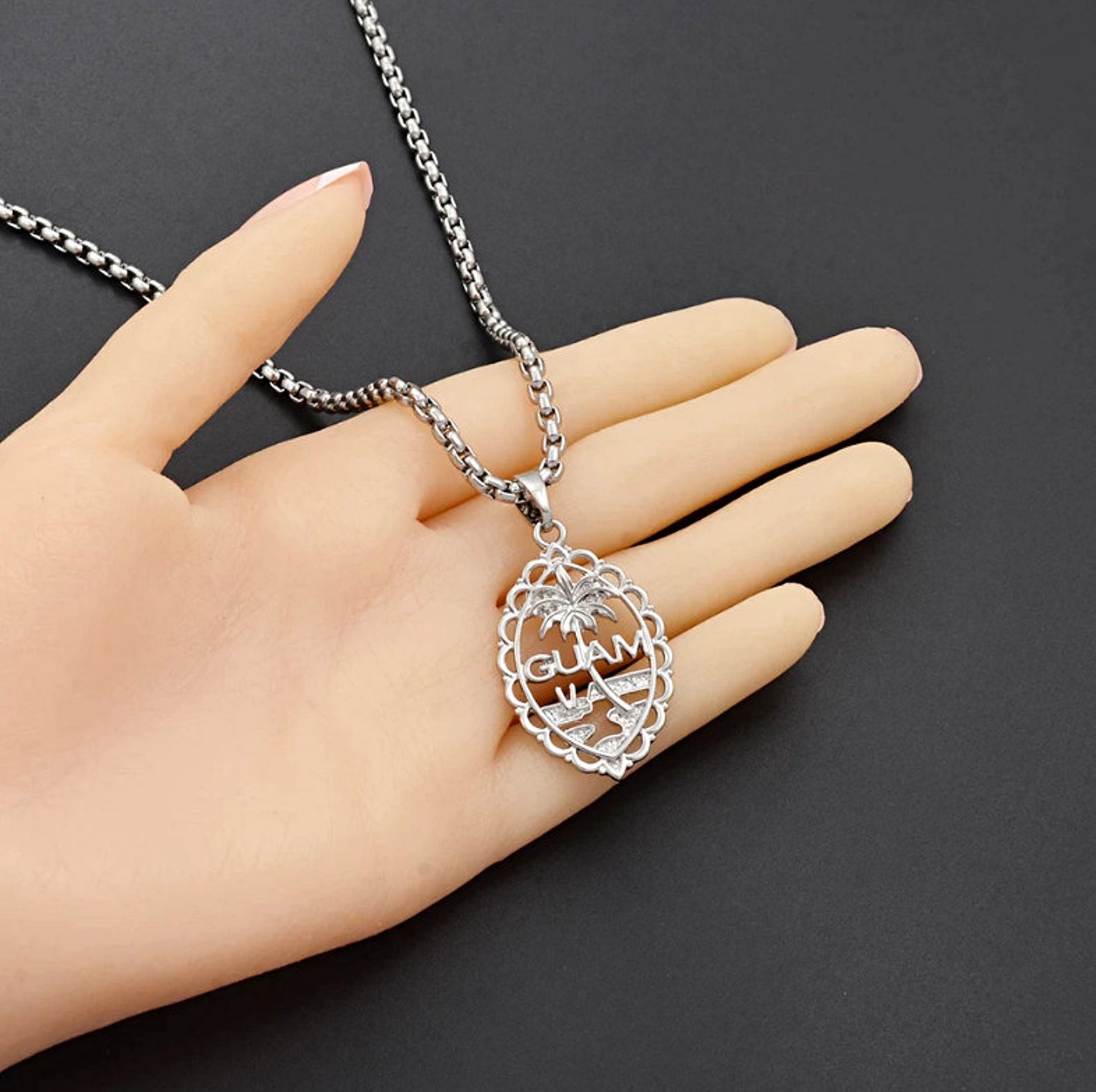 18K Gold-plated Guam Pendant Necklace / Charmed Jewelry Gift / - Etsy