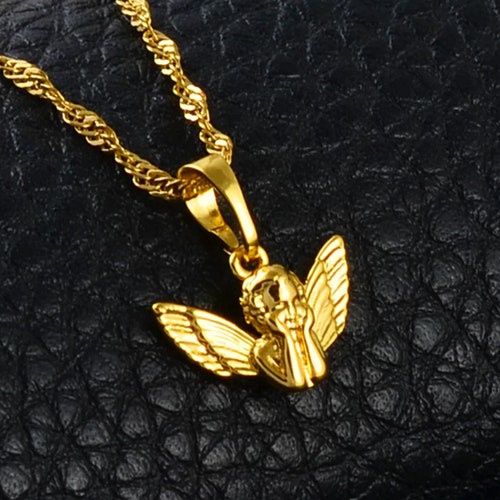 Dainty Baby Angel Cherubim Charm Pendant 18k Gold Plated Pave - Etsy