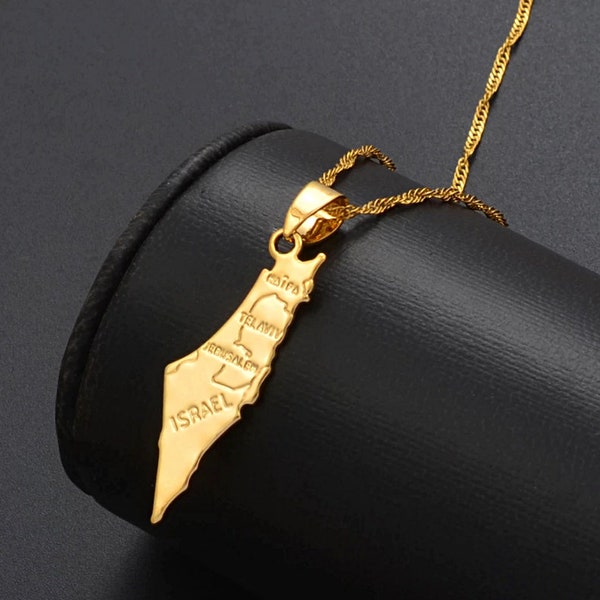 Israel Map Pendant - Etsy