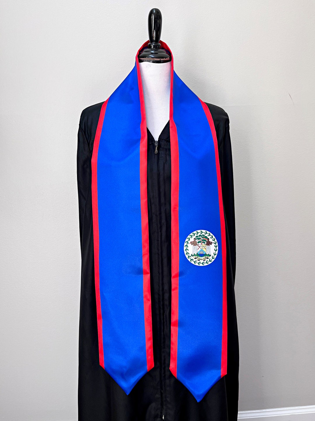 DOUBLE SIDED Belize Flag Graduation Stole / Belize Flag - Etsy