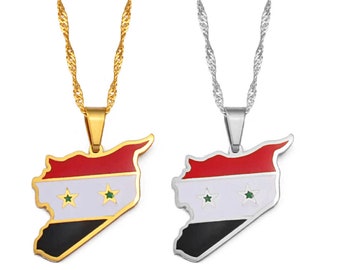 Syria Flag Necklace - Etsy
