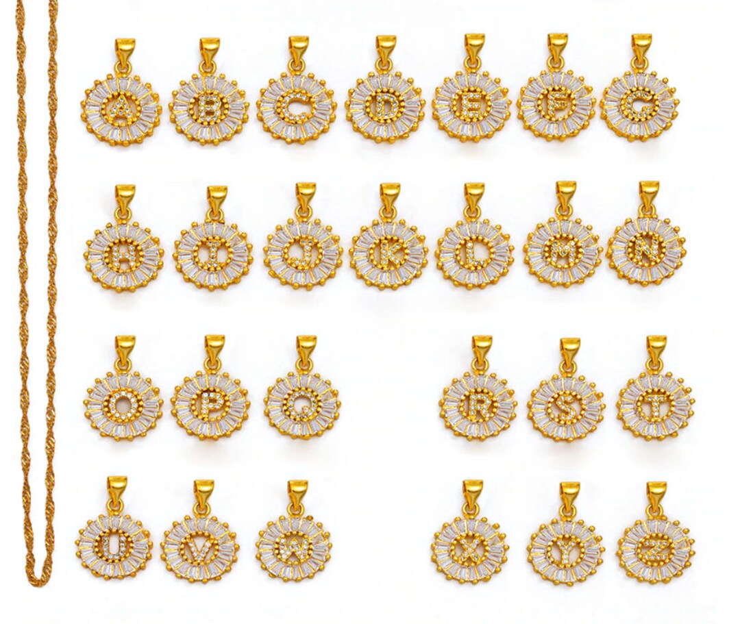 18K Gold-plated Alphabet Letters Initial Pendant Necklace / - Etsy