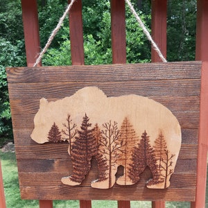 Bear Forest Woodburning - Etsy