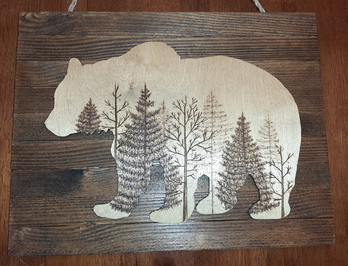 Bear Forest Woodburning - Etsy