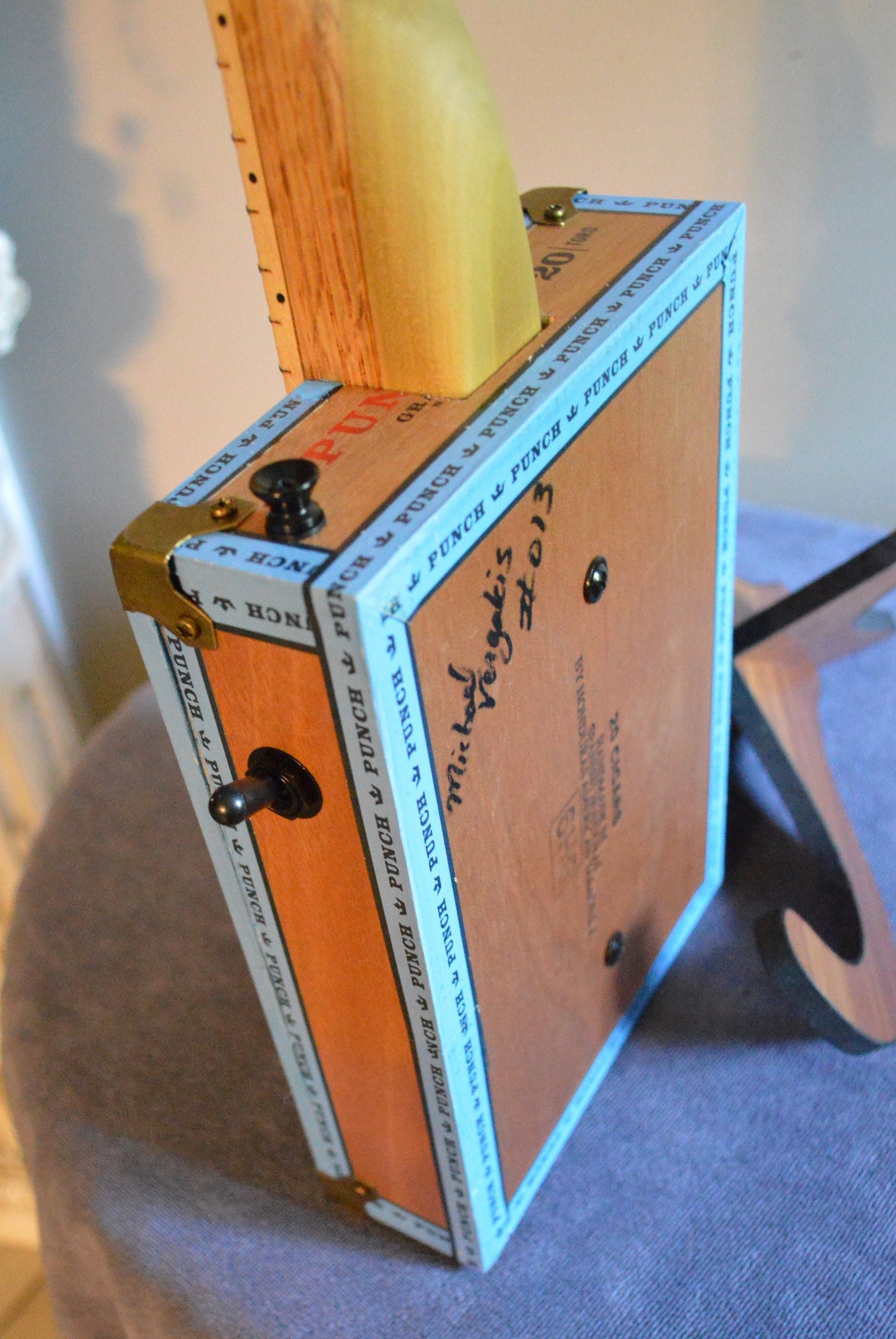 PUNCH (light Blue) Cigar Box Guitar - Left Handed CBG - Etsy