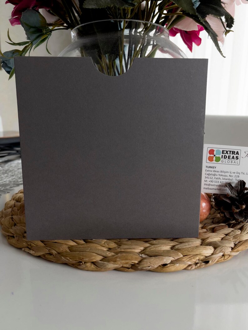 Grey Colour Envelope 16x16 Cm Luxury Paper Open Mouth Model Envelope ...