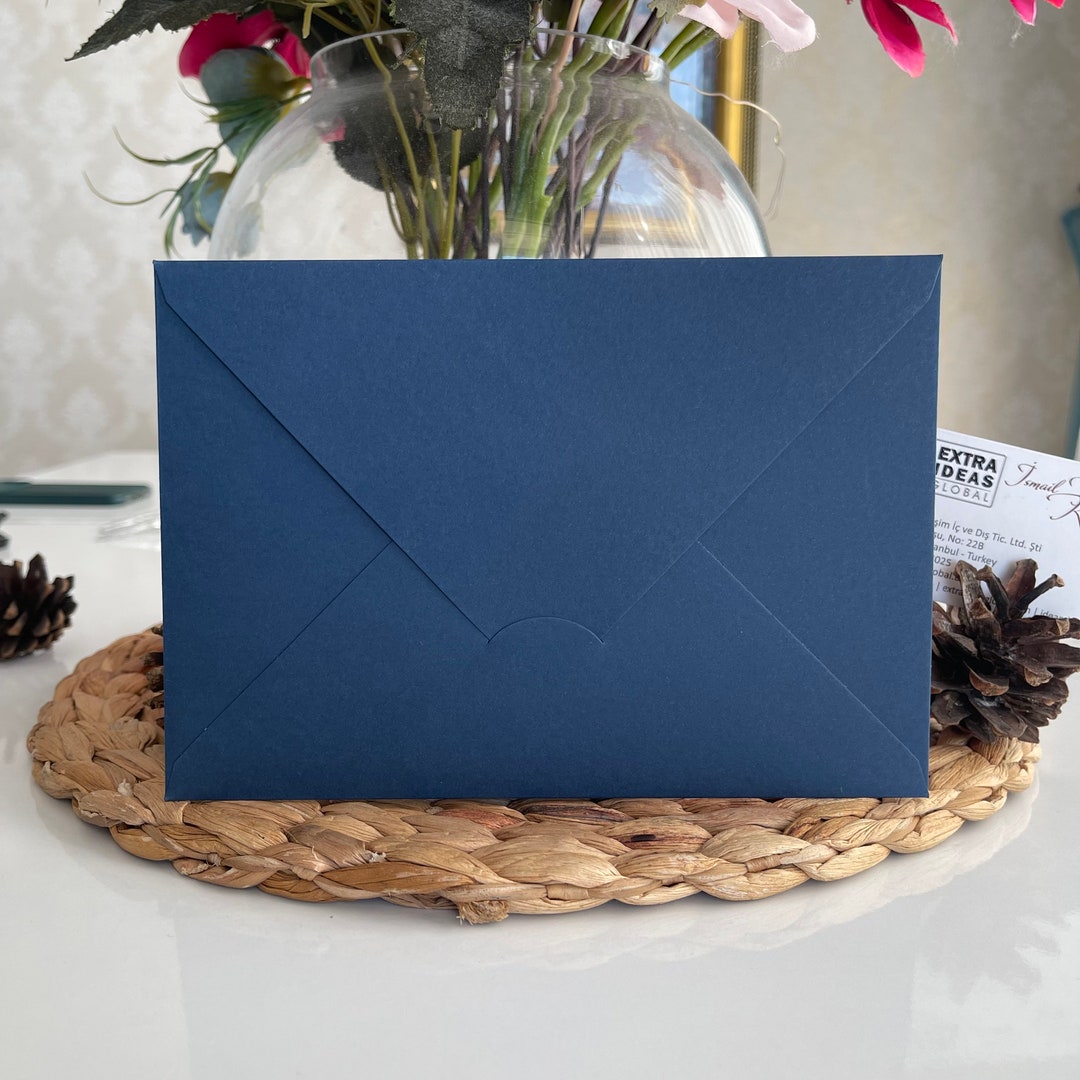 Navy Blue Envelope 7x9 Cm small Triangle Cover Envelope Free Express ...