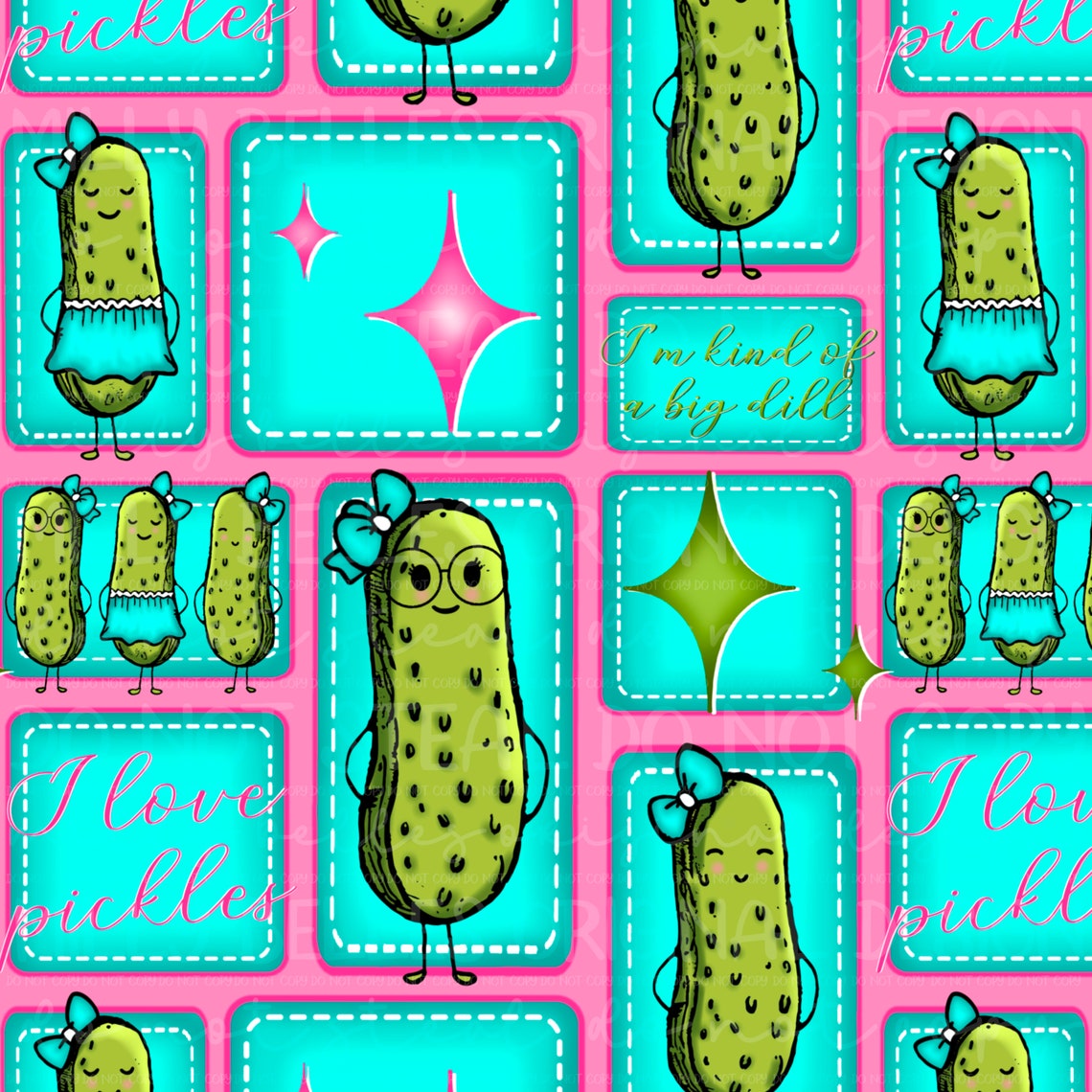 Cute Pickles Seamless Design *this is a Digital Design* - Etsy