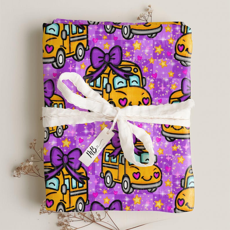Cute School Bus Purple Bow Seamless *this is a Digital Download* - Etsy